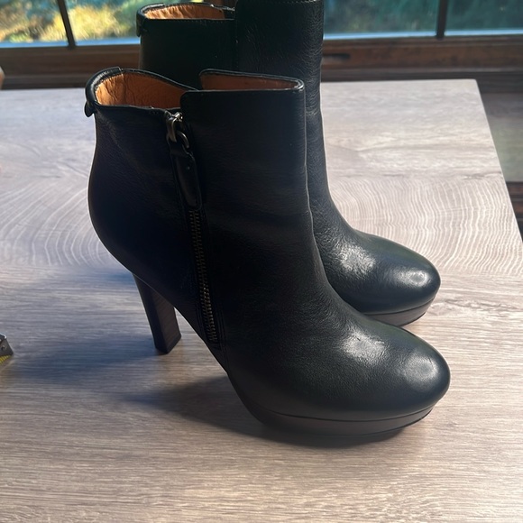 Coach | Shoes | Coach Black Leather Platform Booties | Poshmark
